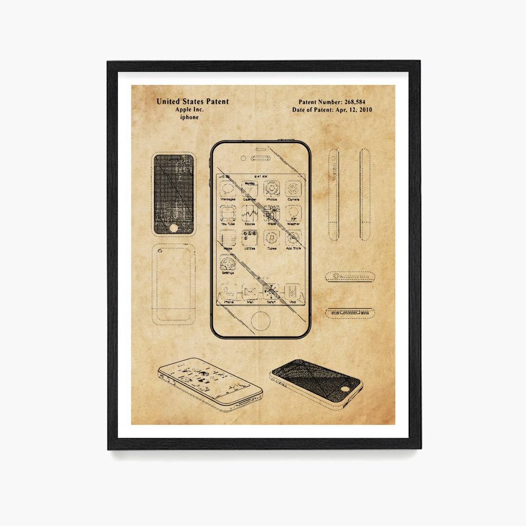 Phone Patent Kunstdruck: Apple iPhone Blueprint Poster - Etsy.de