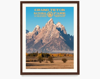 Grand Teton National Park Poster WPA Style 13 X - Etsy