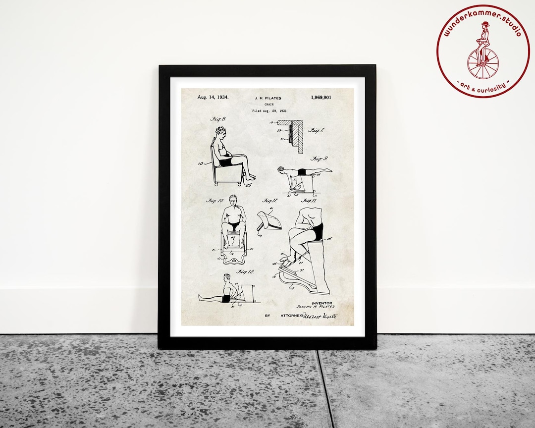 Joseph Pilates Patent Art Print: Exercise Machine Blueprint - Etsy