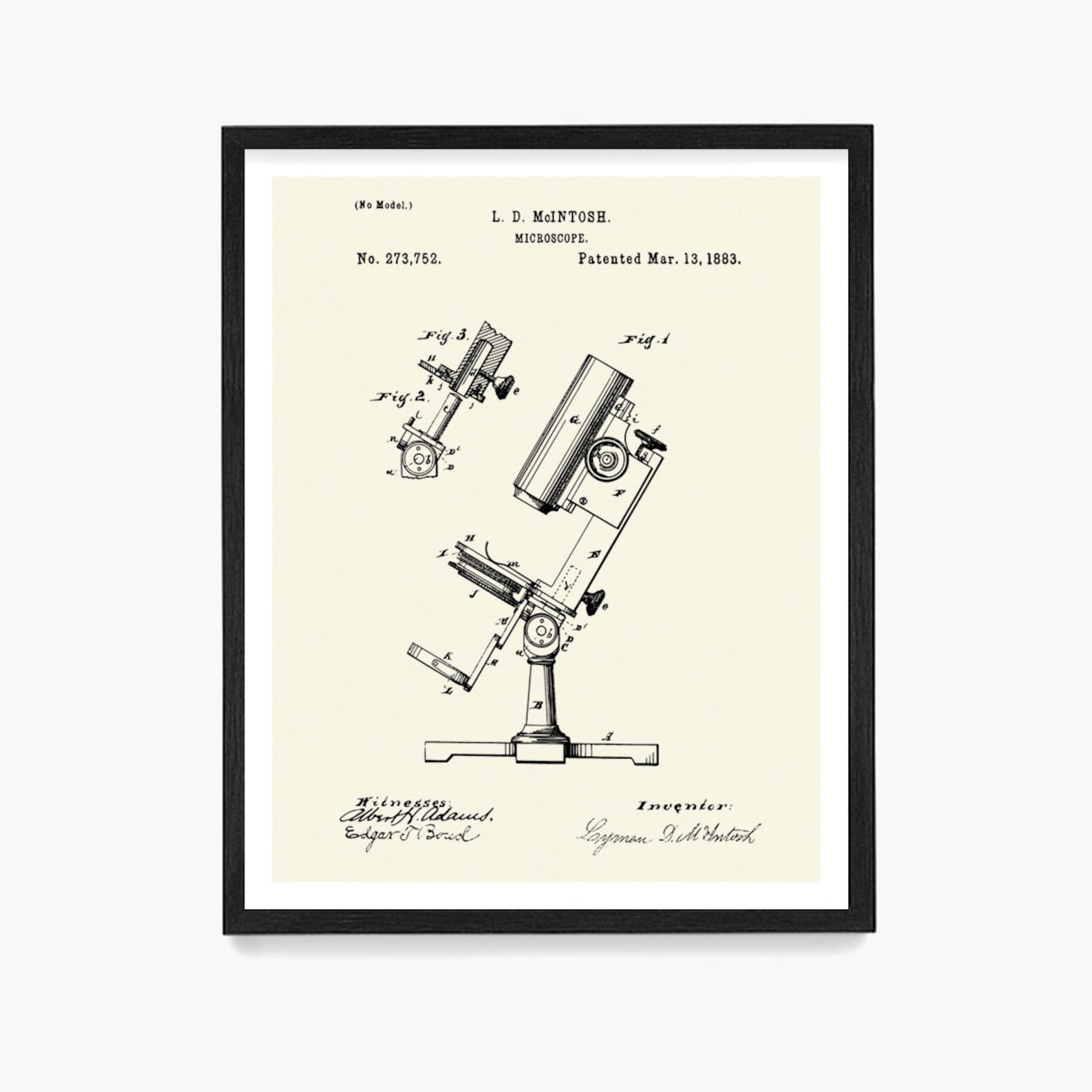 Microscope Patent Poster Science Wall Art Scientist Gift - Etsy