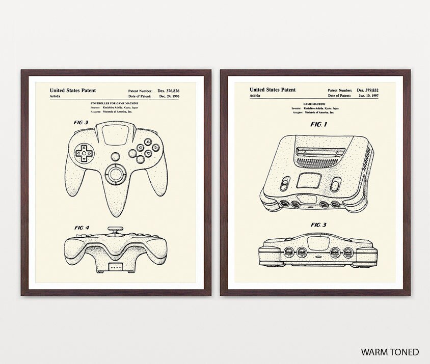 Video Game Patent Poster Video Game Wall Art Gamer Gift E | Etsy