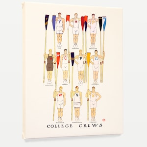 Crew Poster, College Crew Print, Rowing Poster, Rowing Wall Art, Ivy ...