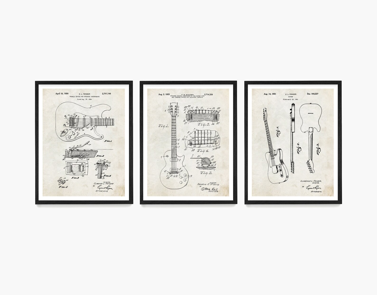 Guitar Patent Poster Guitar Gift Electric Guitar Patent | Etsy