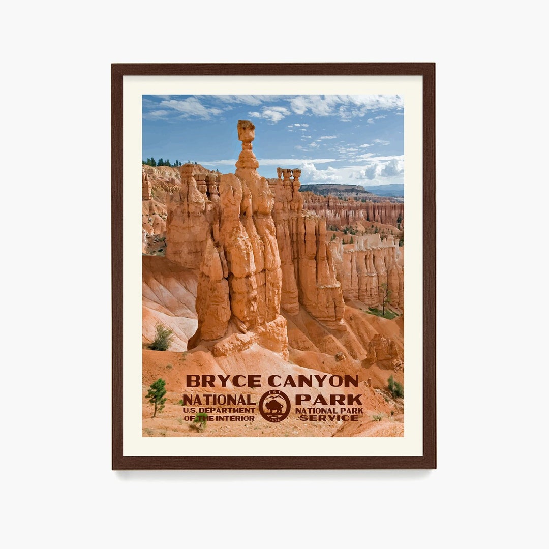 Bryce Canyon National Park Poster, WPA Style Wall Art, Utah Landscape ...