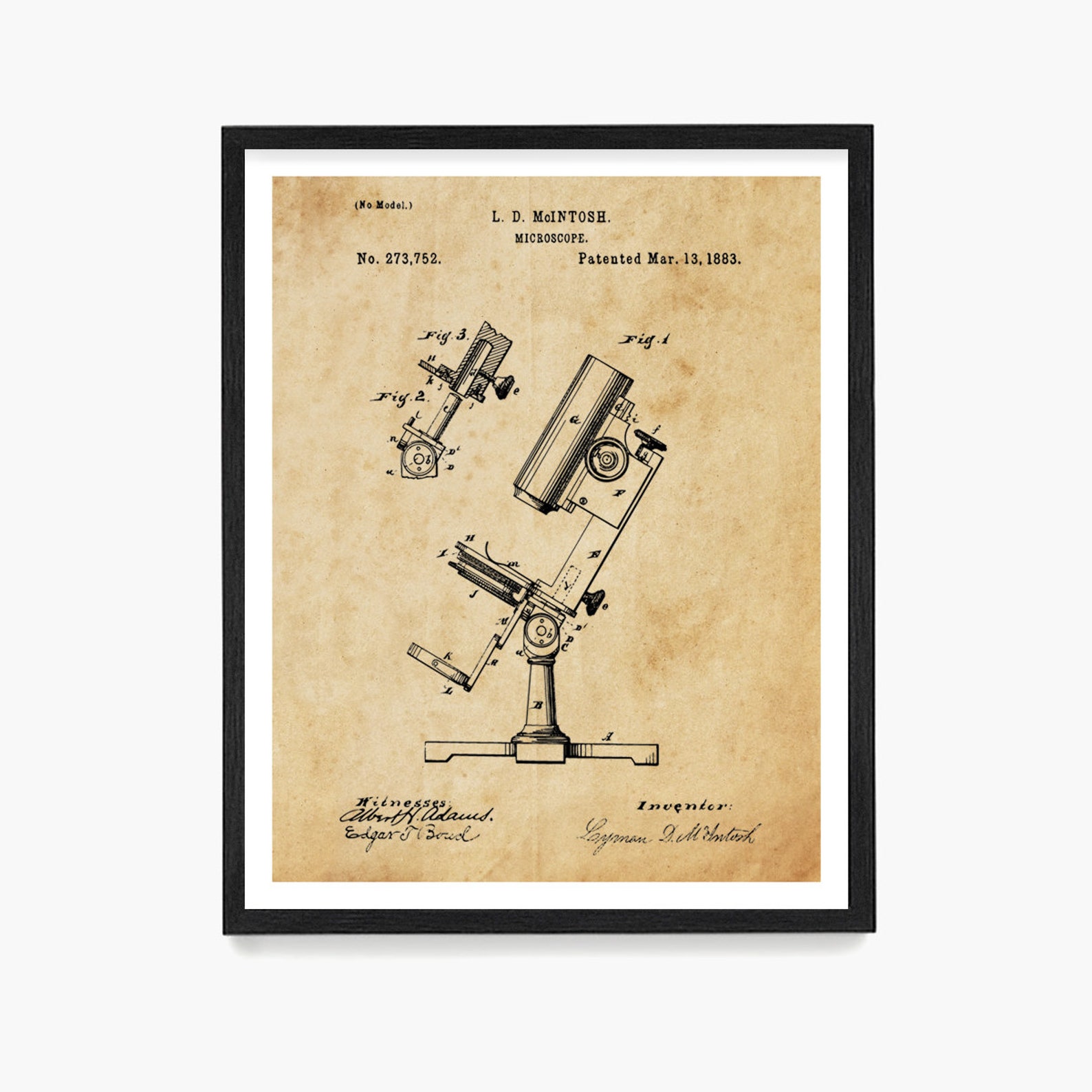Microscope Patent Poster Science Wall Art Scientist Gift - Etsy