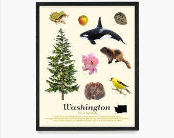 Washington State Poster - Etsy