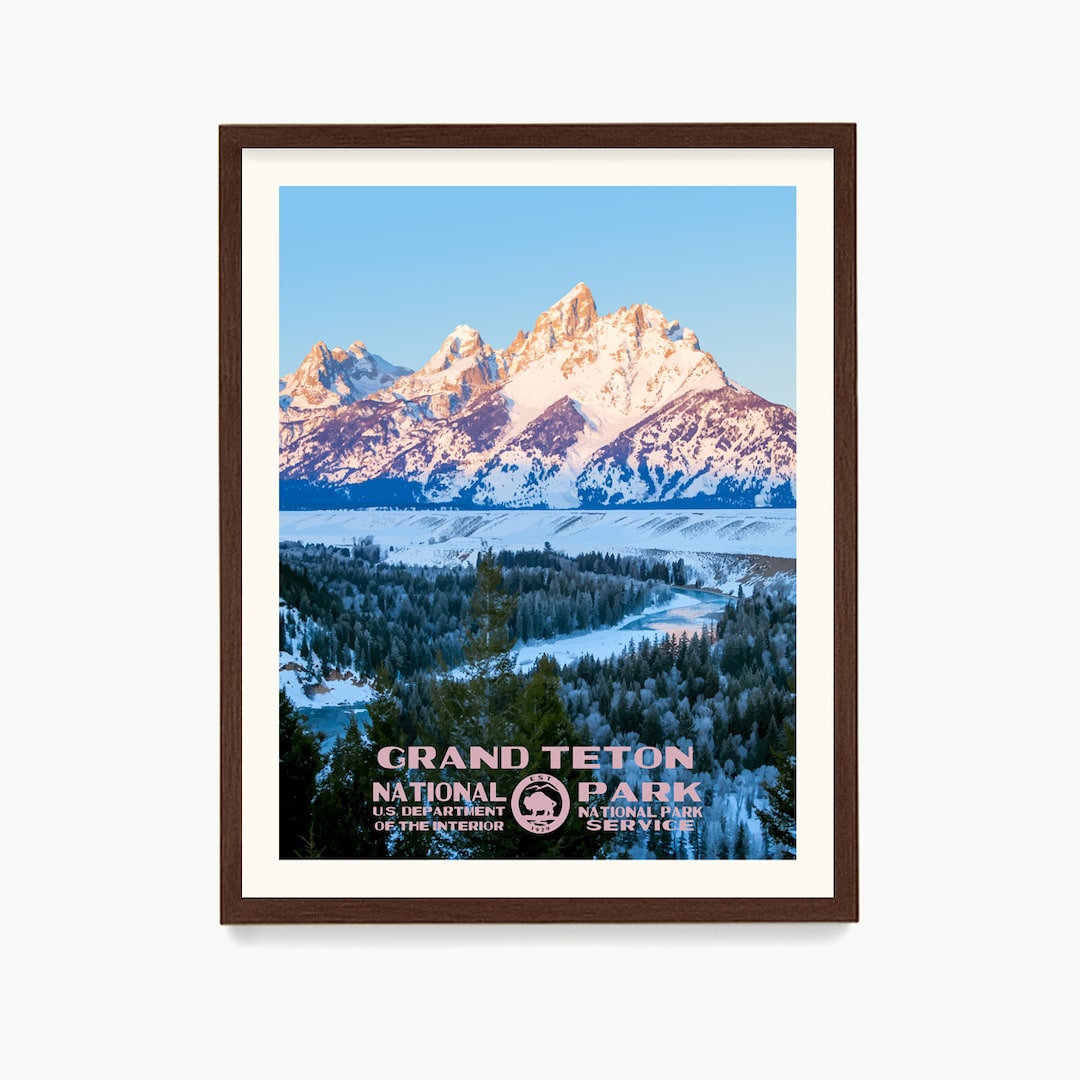 Grand Teton National Park Poster WPA Style Wall Art Wyoming - Etsy