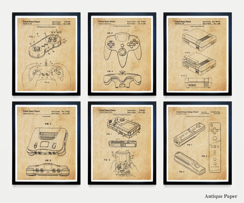 Video Game Patent Poster Video Game Wall Art Gamer Gift E | Etsy