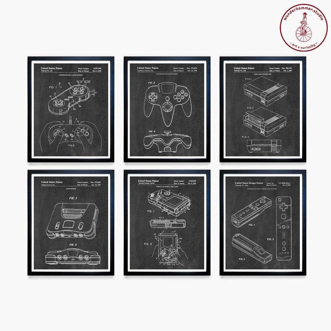 Video Game Patent Art Prints: Console & Controller Designs - Etsy