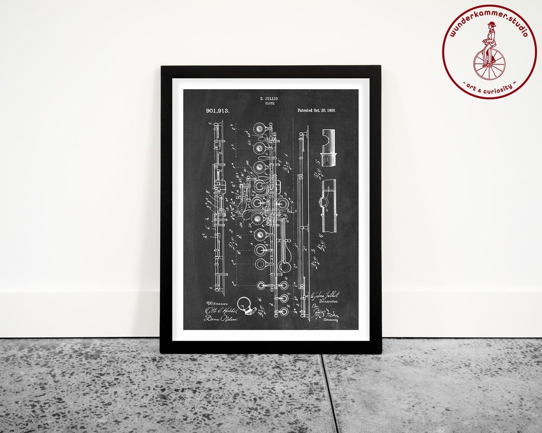 Flute Patent Art Print: Woodwind Instrument Poster - Etsy