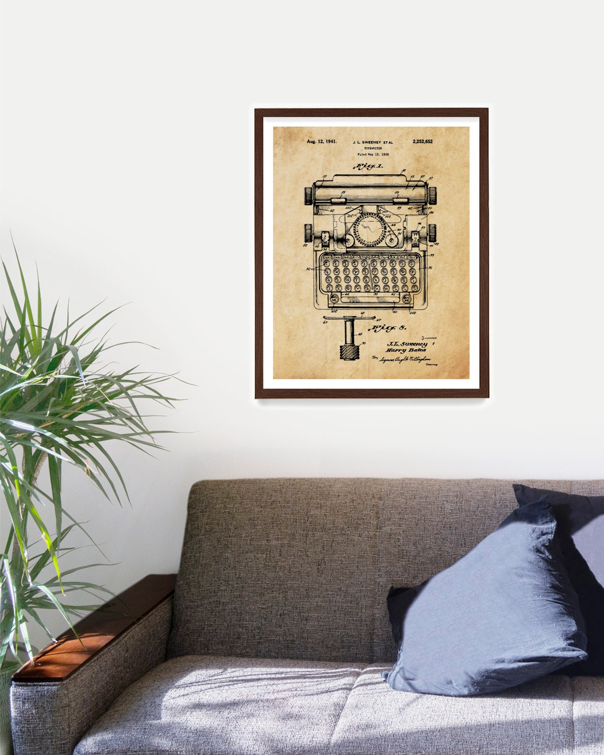 Typewriter Patent Poster Wall Art, Literary Poster, Writer Gift, Book ...