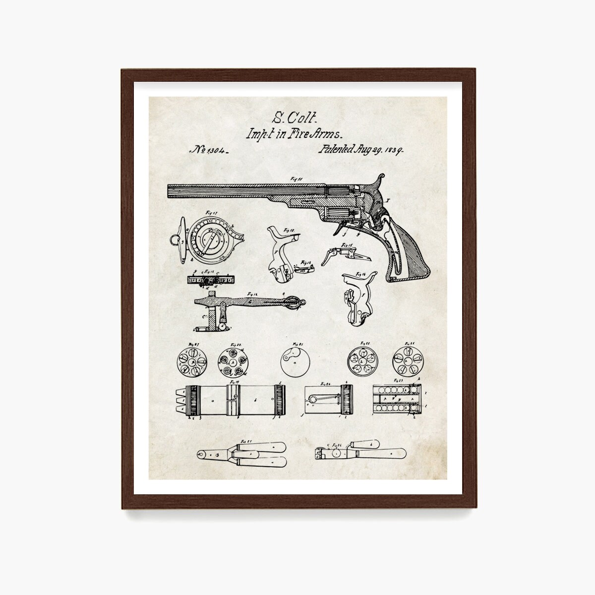 Wall Hangings Gun Enthusiast Police Officer Gift Firearm Hand Gun ...