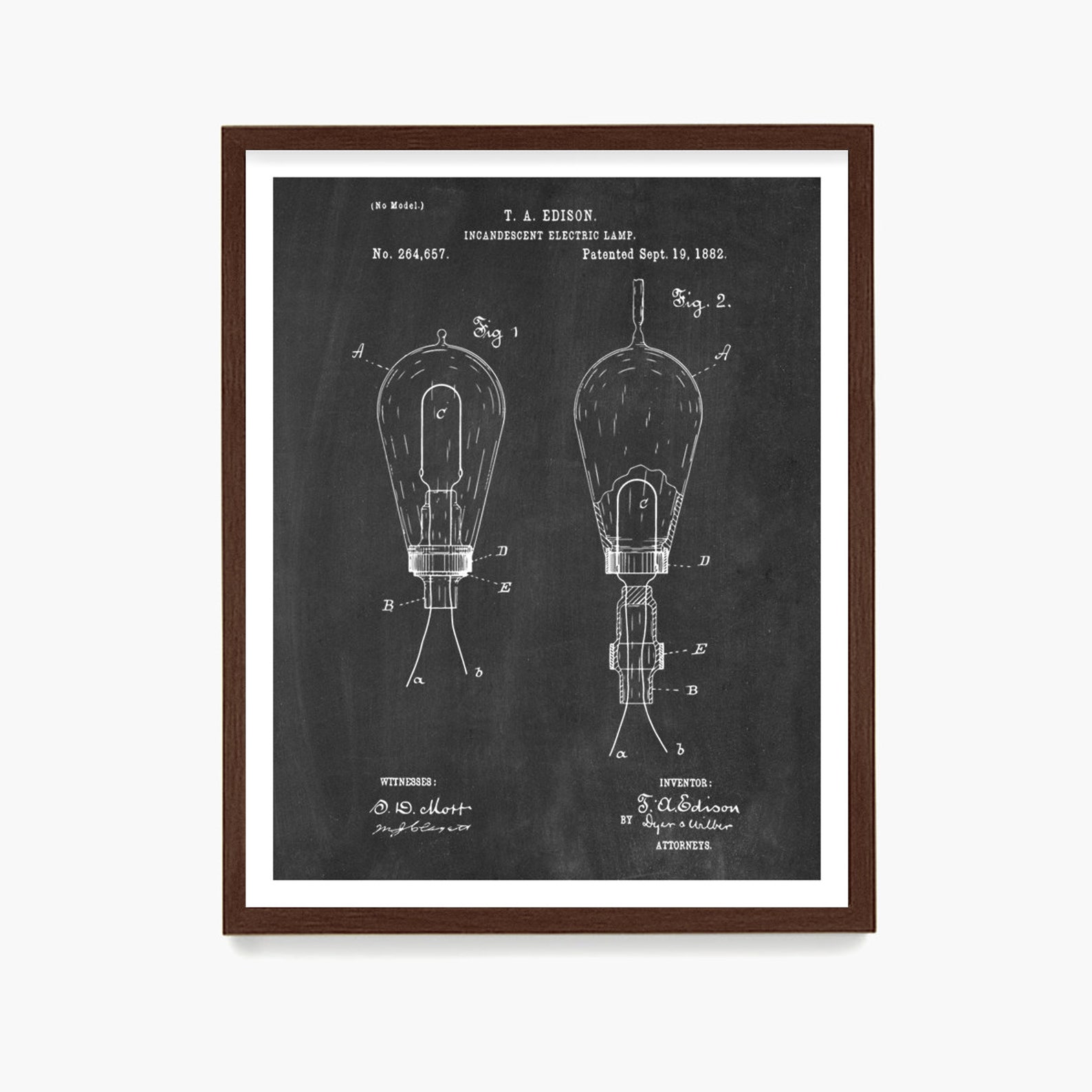 Light Bulb Patent Edison Patent Art Thomas Edison Invention | Etsy