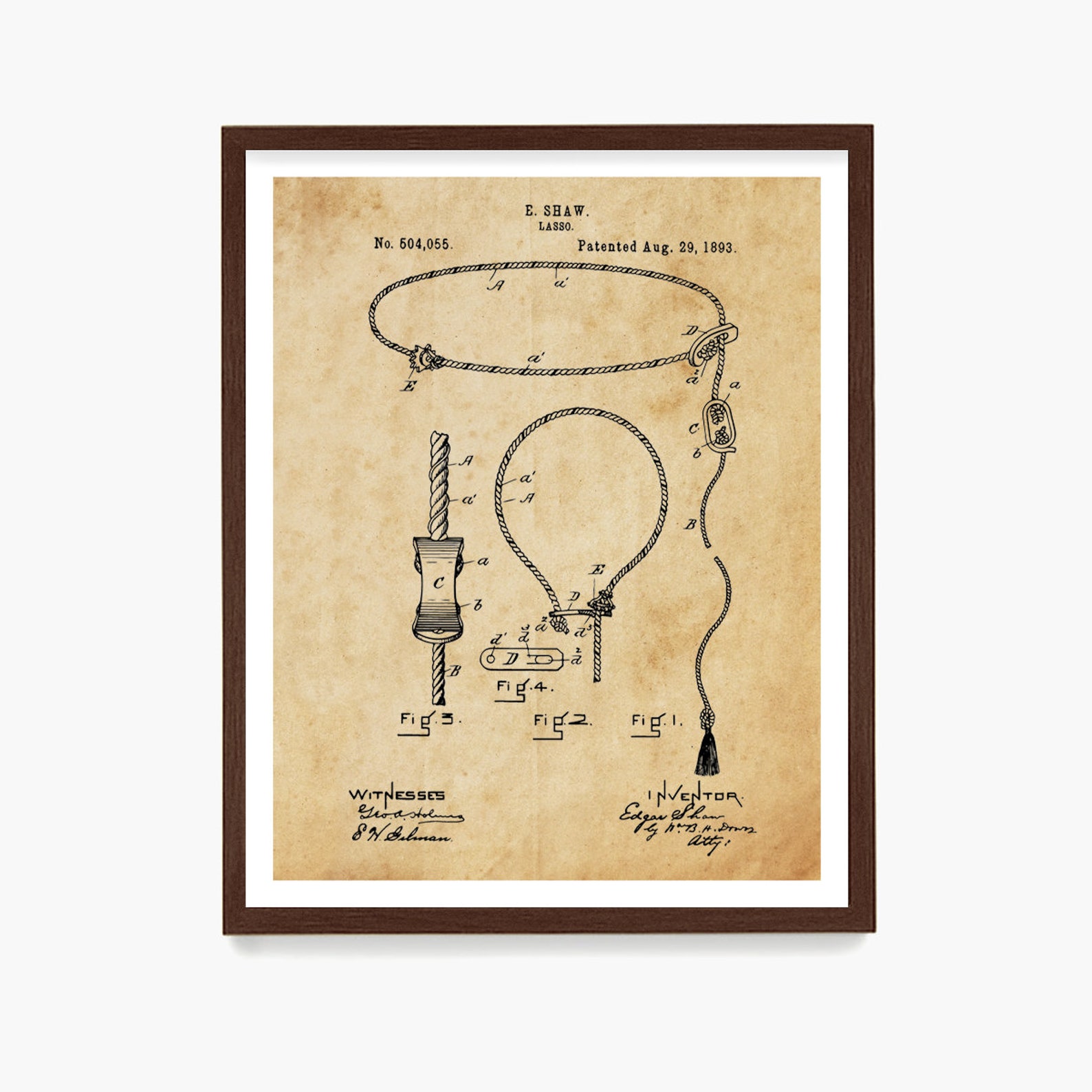 Lasso Patent Print Cowboy Poster Horse Wall Art Rodeo Wall | Etsy