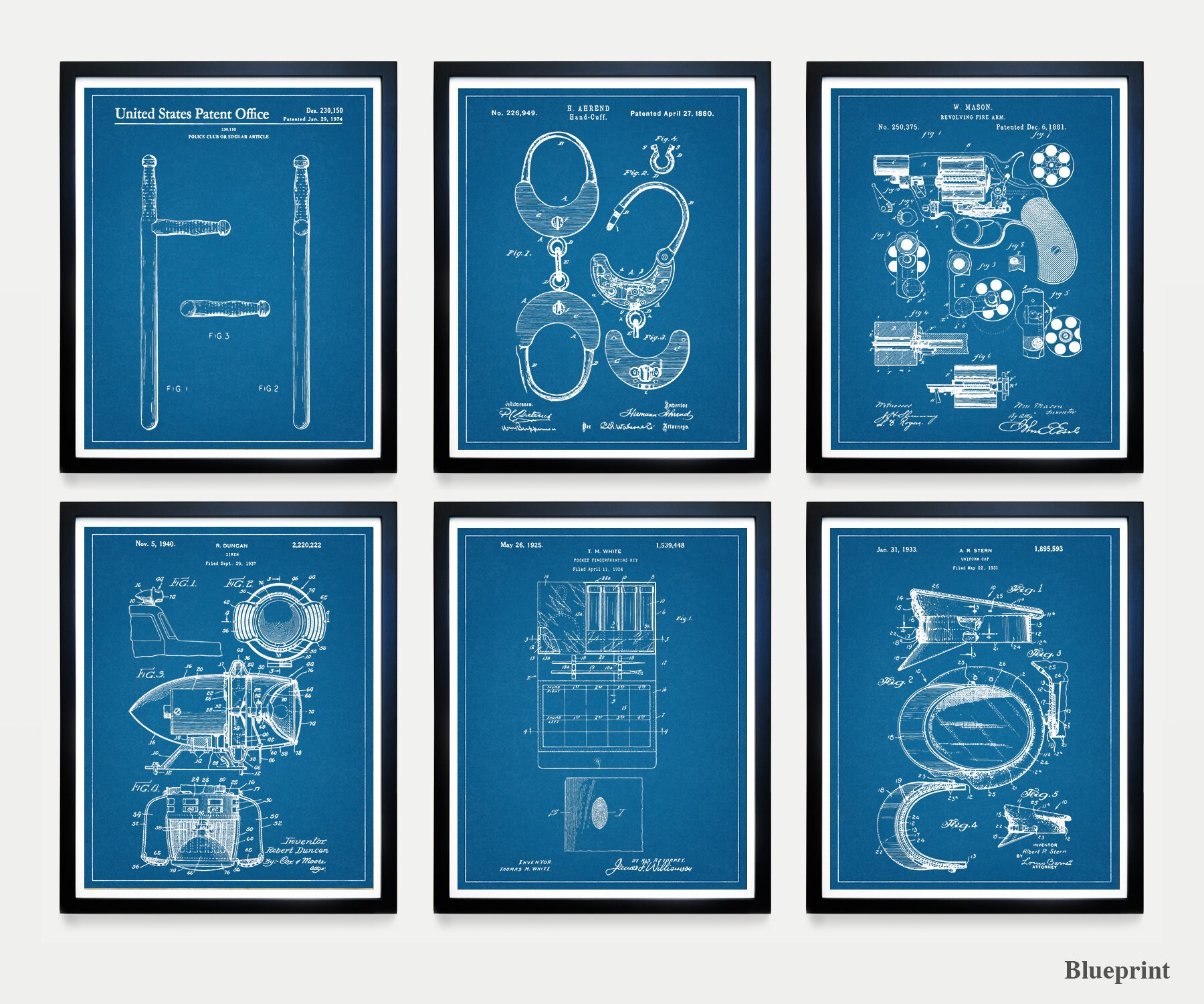 Police Patent Print Wall Art Police Officer Gift Policeman | Etsy