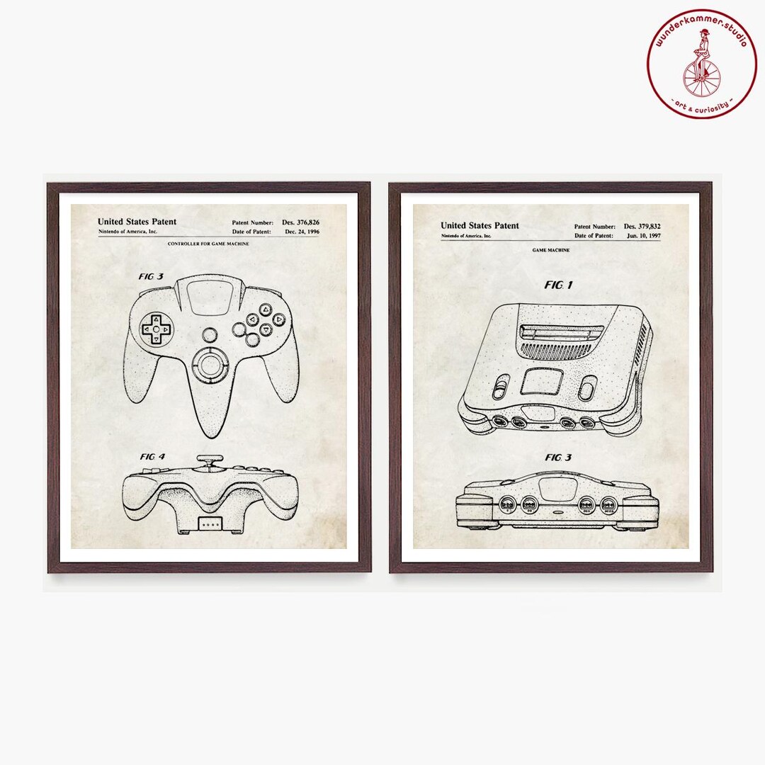 Video Game Patent Art Print: Console & Controller, Gamer Decor - Etsy