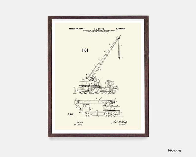 Construction Patent Crane Patent Print Crane Poster | Etsy