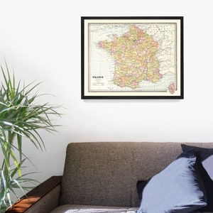 France Map French Map Map Art Map Decor Europe France | Etsy