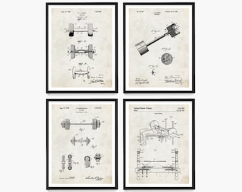 12 Vintage Workout Patent Posters Gym Blueprint Gym Equipment ...