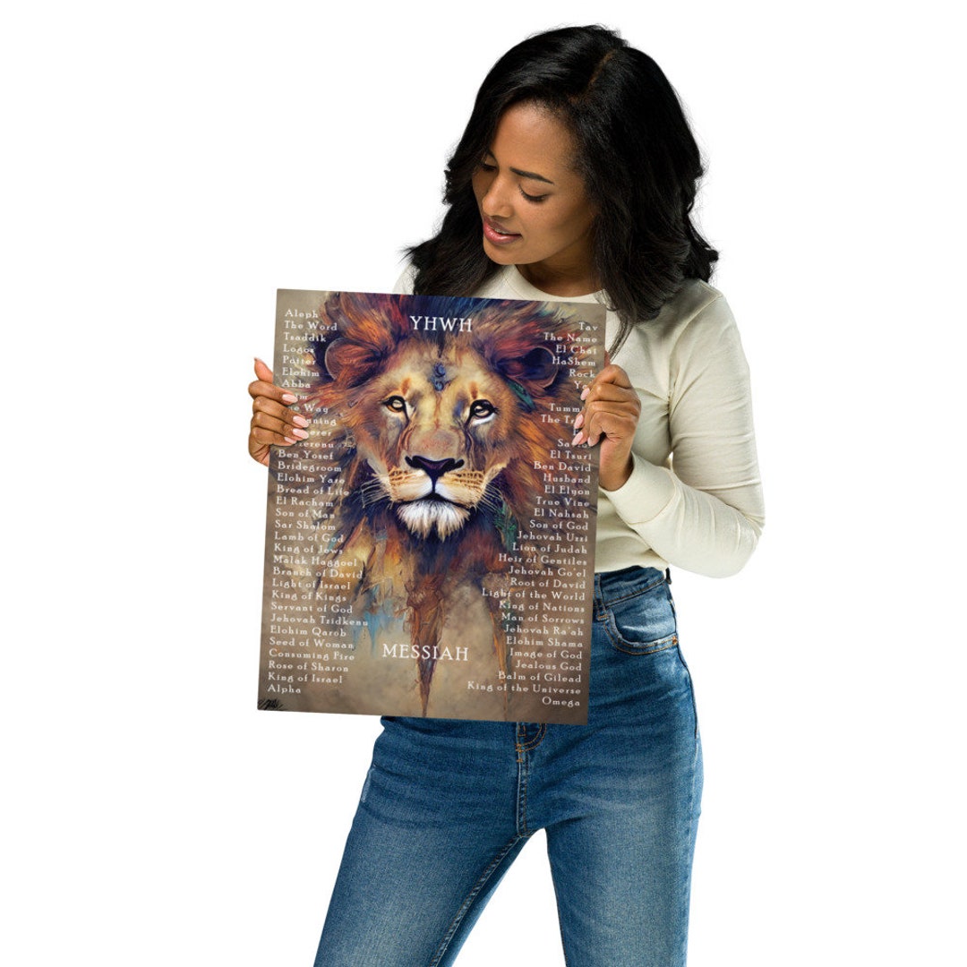 Lion of Judah Metal Wall Art, Hebrew Names of God Decor - Etsy