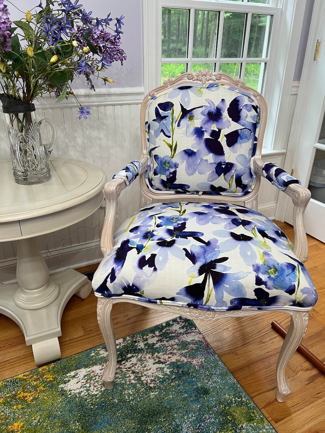 Bluebell Watercolor Armchair - Etsy