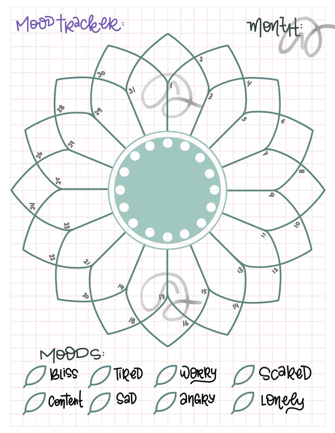 Monthly Mood Tracker, Digital Download - Etsy