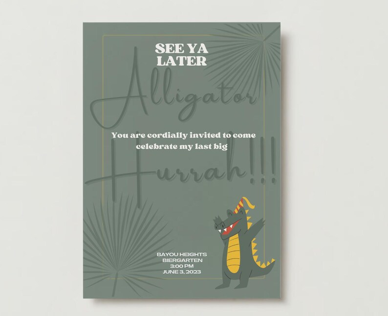 See Ya Later Alligator - Farewell Party Invite - Etsy