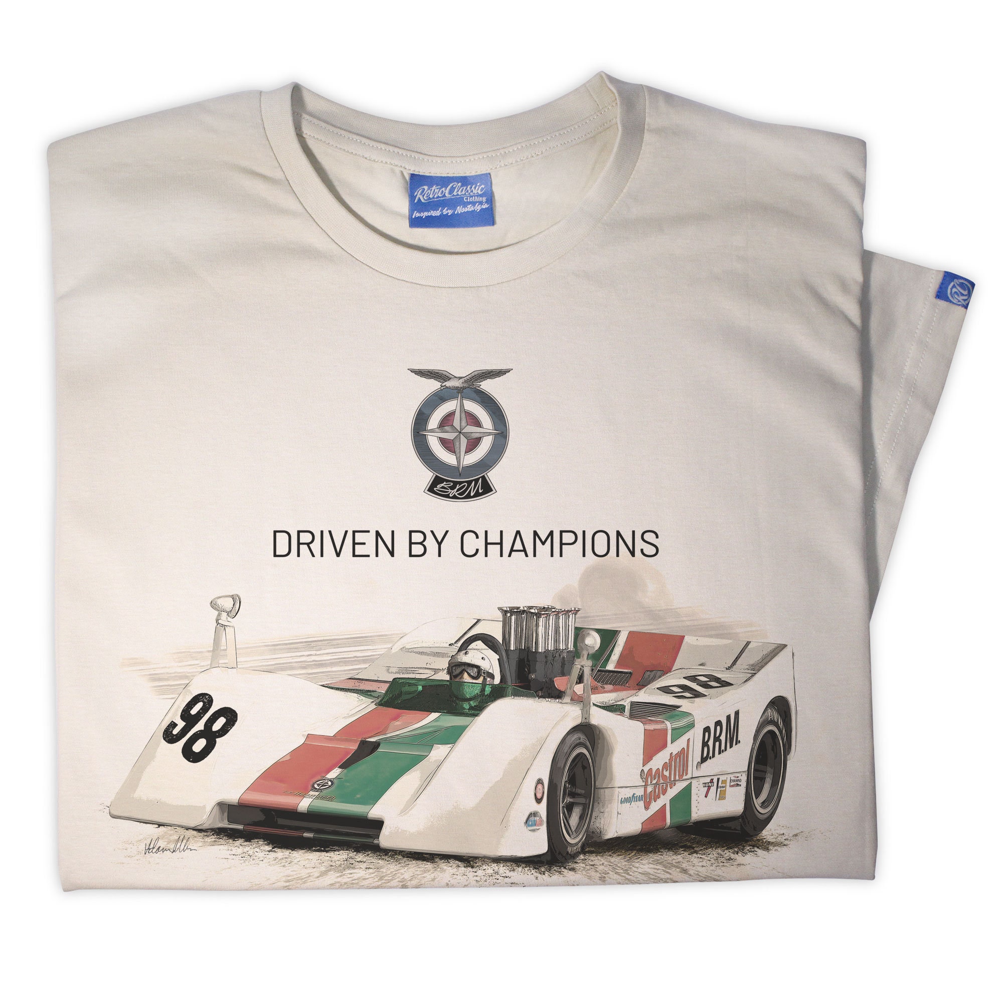 Retroclassic Mens 1970 BRM P154 Can-am Racing Series Race Car T-shirt ...