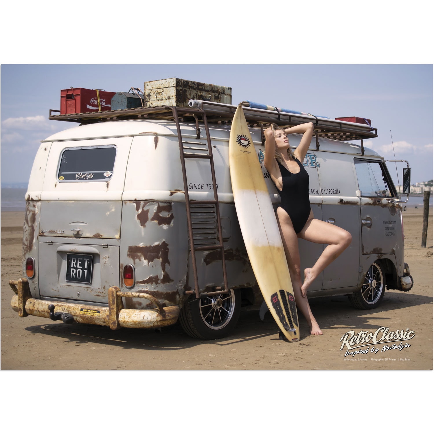 Jessica Johansen Harbour Surfbus and Surfboard A2 Art - Etsy