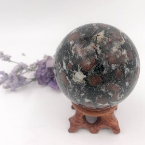 Garnet With Biotite Sphere A Stone for Gentle Grounding - Etsy