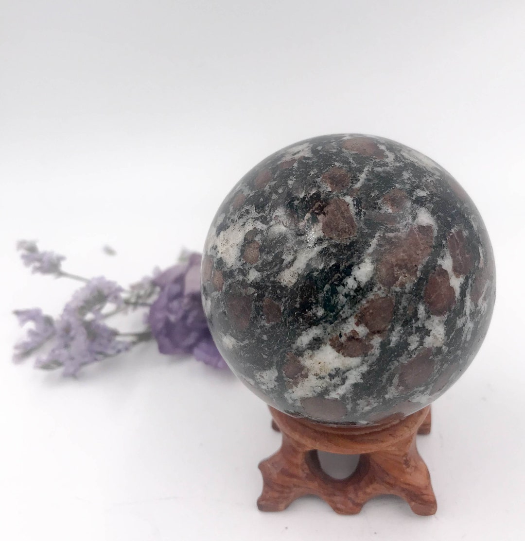 Garnet With Biotite Sphere A Stone for Gentle Grounding - Etsy