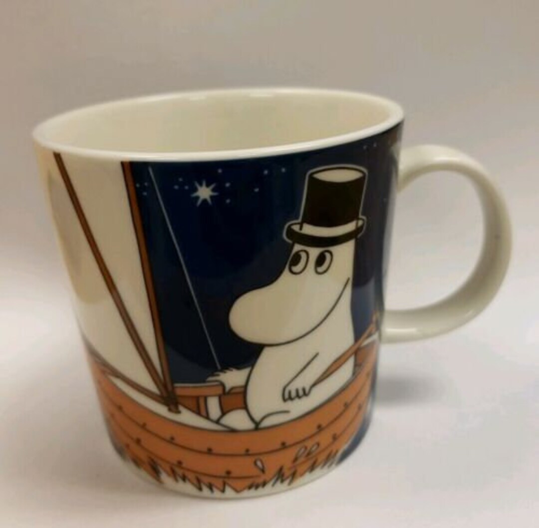 Arabia Finland Moomin Mug Dark Blue Fishing Pole and Boat - Etsy