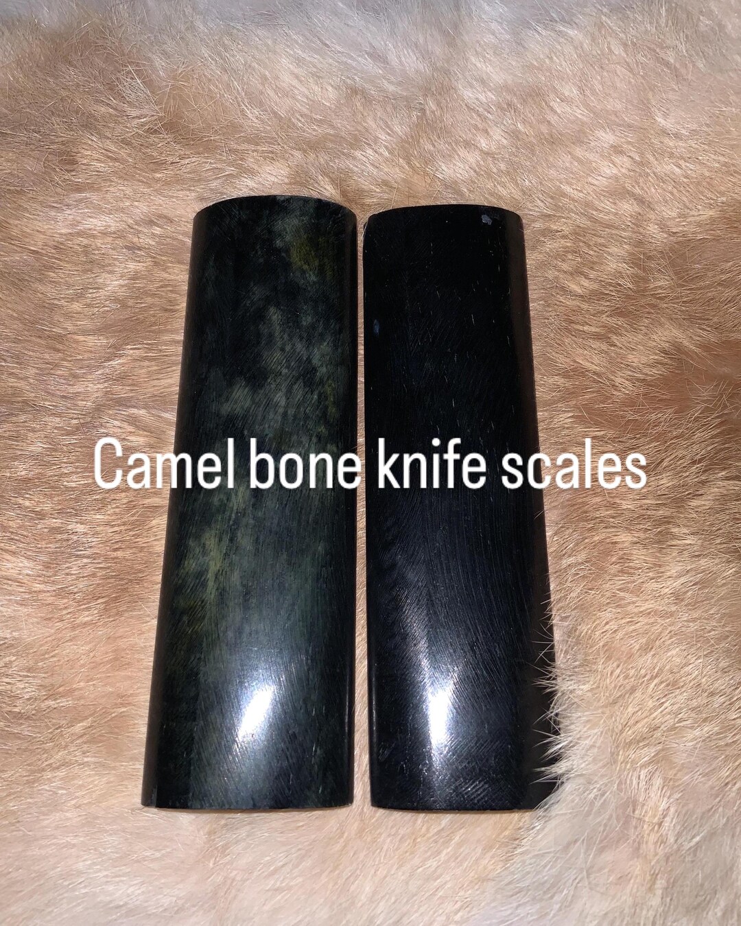 Black Camel Bone Knife Making Scales, Set of 2 Dyed Black Color ...