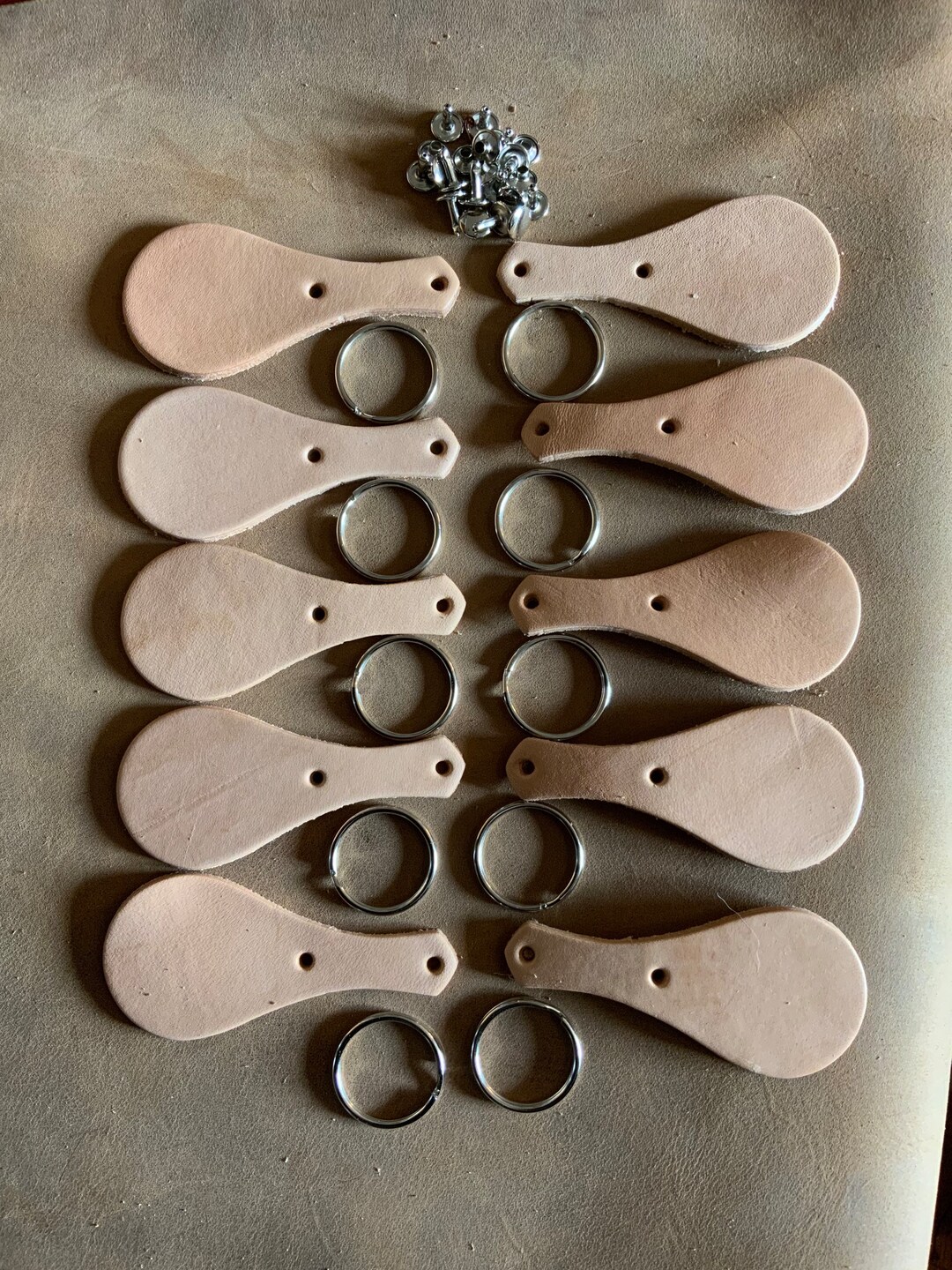 Key Ring Kit, Leather Key Fob Kit, Set of 10, Fob Blanks, Key Rings ...