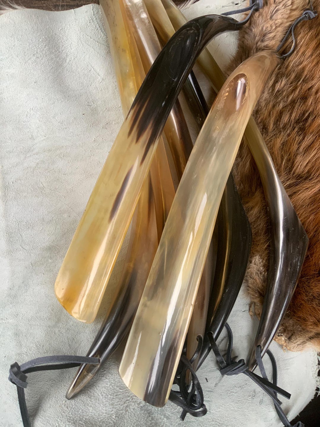 Polished Smooth Buffalo Horn Boot and Shoe Horn, Sleek, 14” - 17 ...