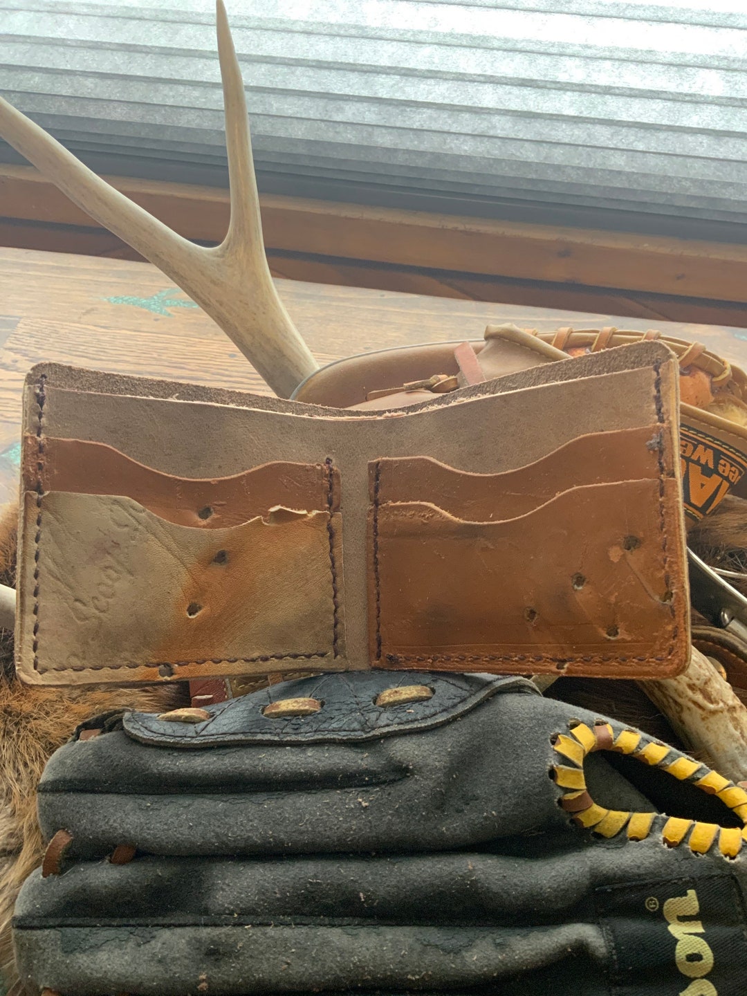 Repurposed Baseball Glove Leather Wallet, Handcrafted From Old Baseball ...