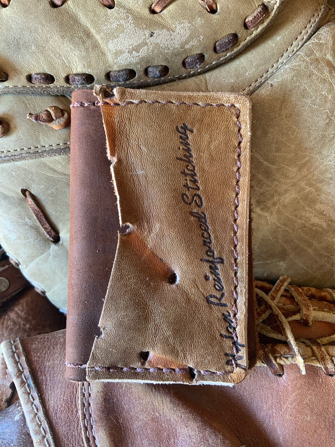 Baseball Glove Leather Card Wallet. Made From Repurposed Baseball ...