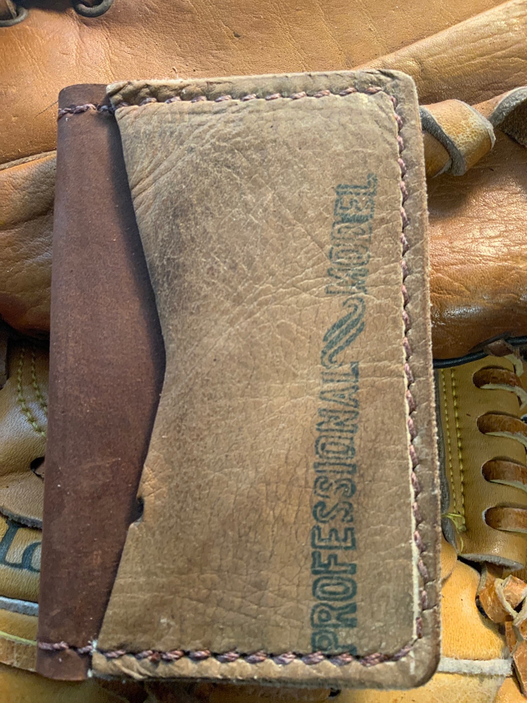 Baseball Glove Leather Card Wallet. Made From Repurposed Baseball ...