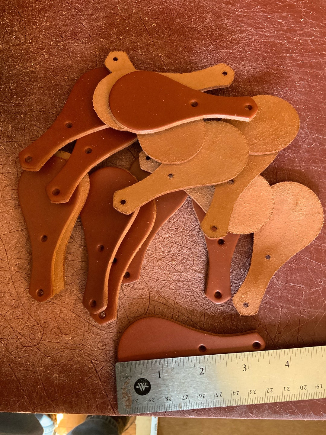 Leather Key Fob Blanks, Tear Drop Shape, Chestnut Veg Tan Tooling ...