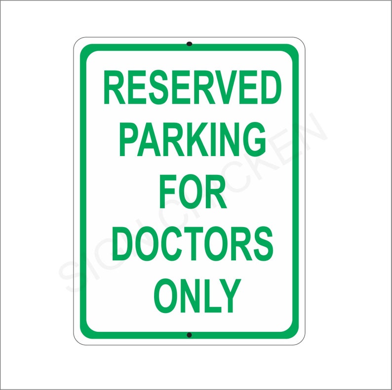 Parking for Doctors Only Sign Doctor Dr. Parking - Etsy