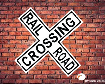 RAILROAD TRAIN CROSSING Signal Sign Kit With Flashing Led Lights Wall ...