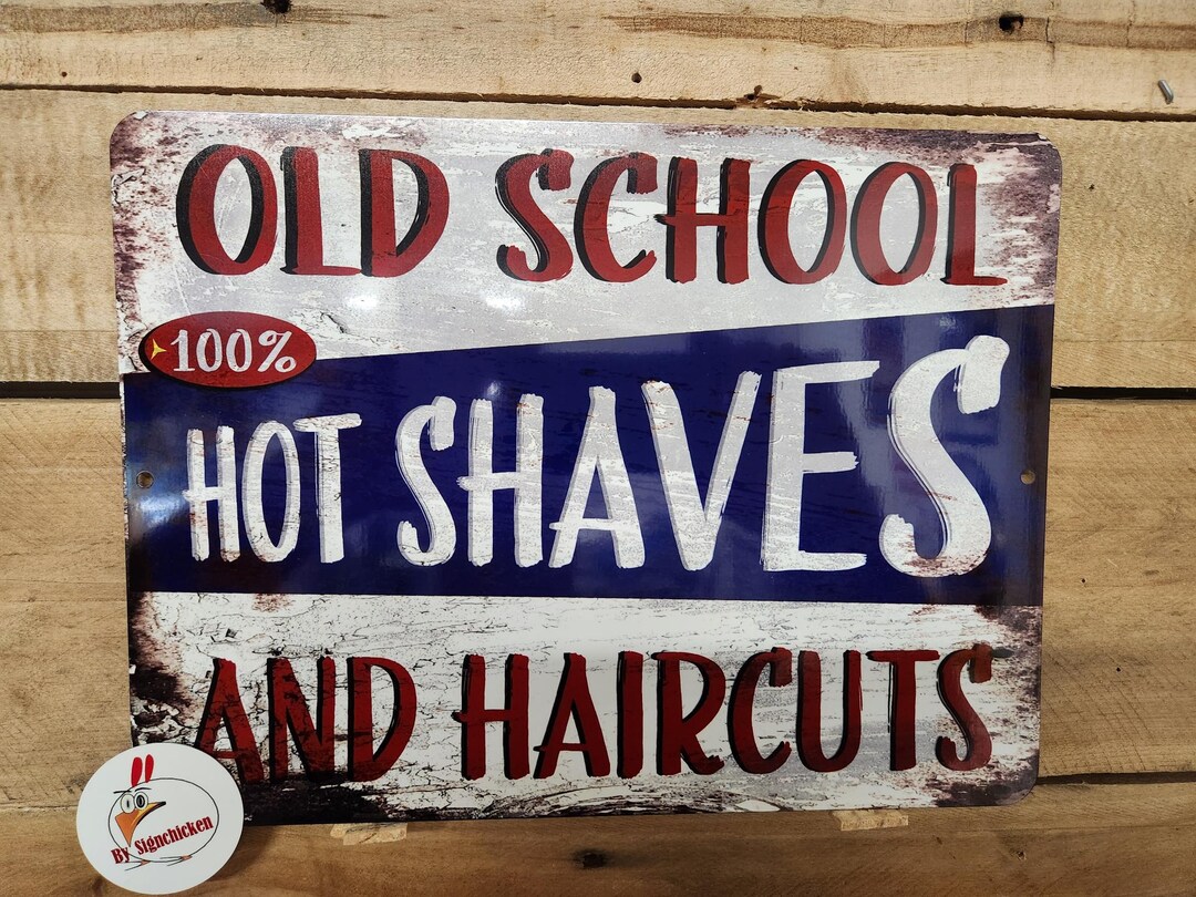 BARBER SHOP SIGN, Hot Shaves and Haircuts / Barber Sign, Barber Shop ...