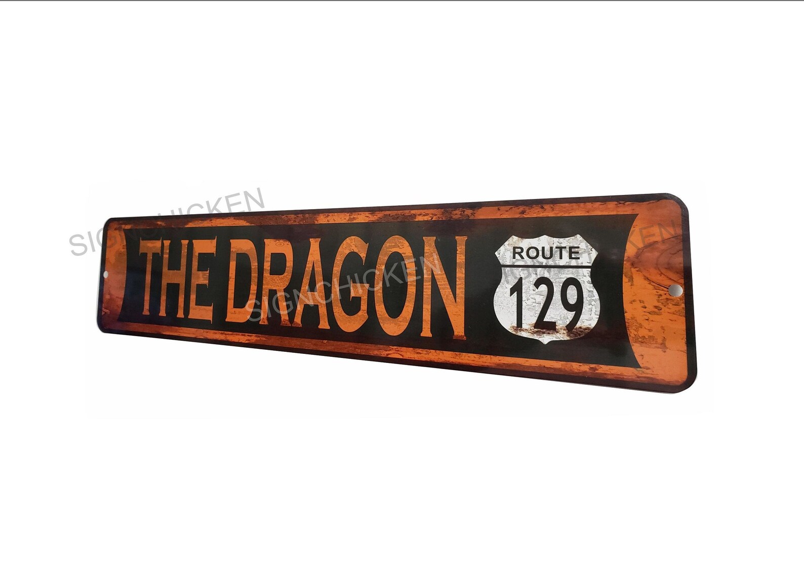 The Dragon Route 129 - Vintage Looking Sign, Man Cave / Garage Sign ...