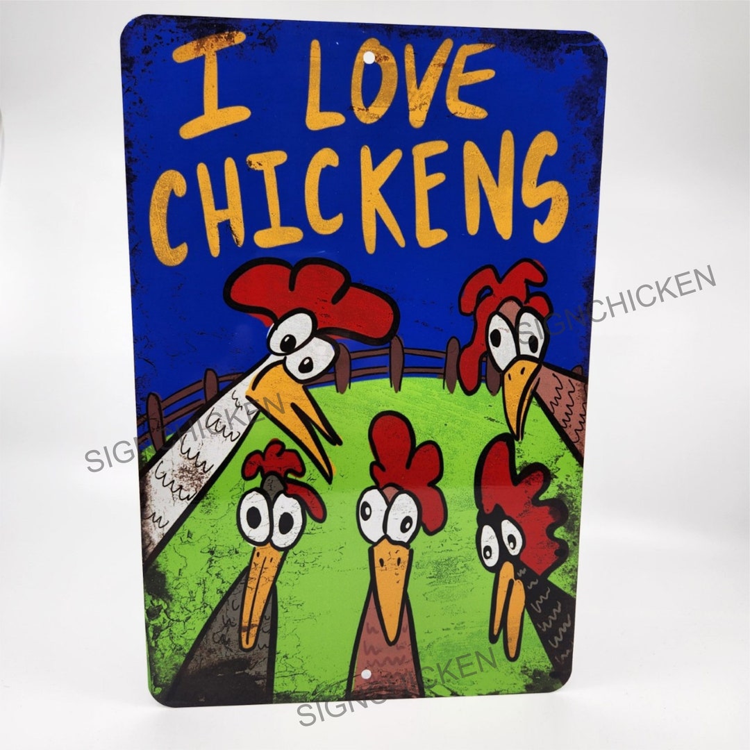 I LOVE CHICKENS Sign, Funny Chicken Sign, Chicken Lady, Farm Sign, Barn ...