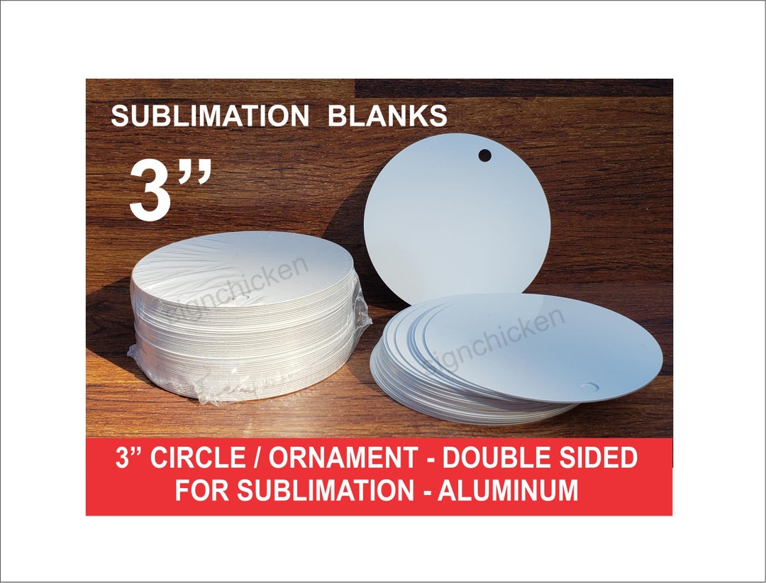 Sublimation, CIRCLE BLANKS, 3." Diameter, Double Sided White, Aluminum ...