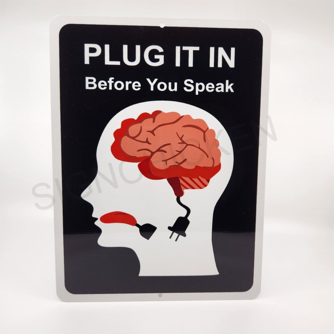 PLUG IT IN You Speak Sign, Funny, Gag Sign, Decor for Man Cave, She ...