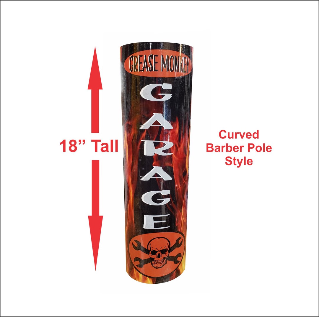 GARAGE SIGN - Grease Monkey - Barber Pole Style - Etsy