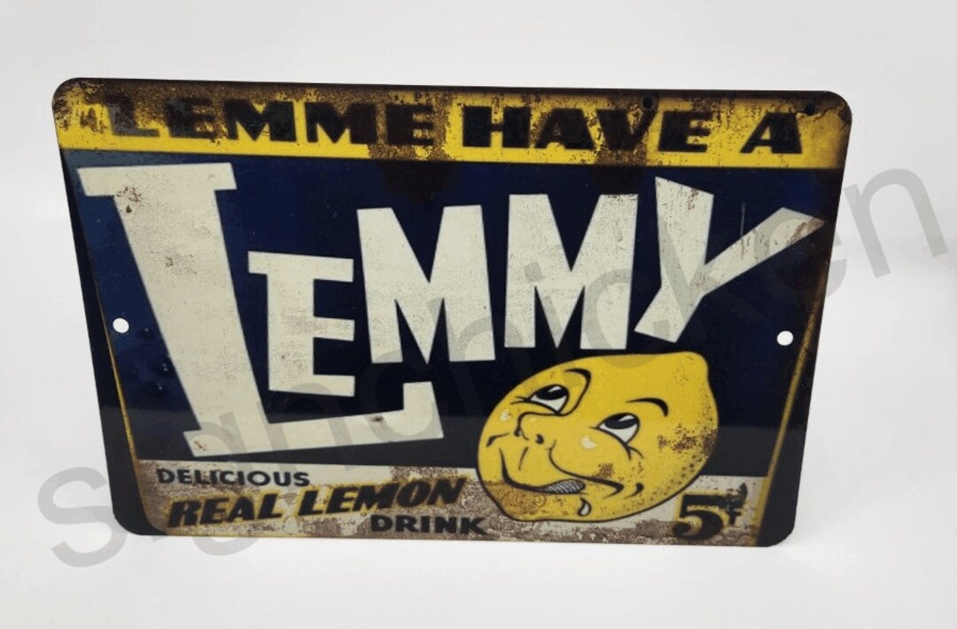 LEMMY, Lemon Drink Sign, Vintage Looking, Wall Decor, Mancave Garage ...