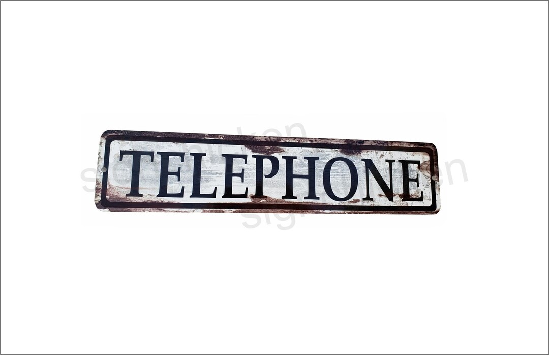 TELEPHONE Sign, Rusty Look, Decor, SIGNS, Kitchen, Bath, VINTAGE Look ...