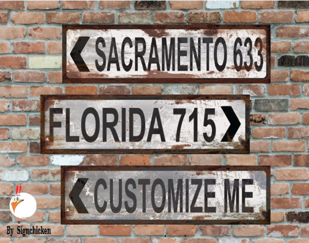 DIRECTION STREET SIGN -custom Text - Any Name, Decor, Gift, Metal Sign ...